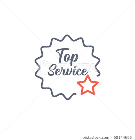 top service badge with star. Quality Assurance...-插圖素材 [68144696] - PIXTA圖庫