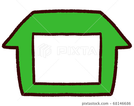 Simple house frame green - Stock Illustration [68146686] - PIXTA