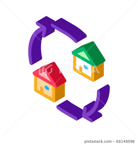 houses exchange isometric icon vector illustration - Stock Illustration ...