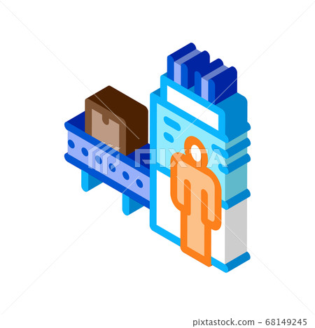 manufacturing machine operator isometric icon... - Stock Illustration ...