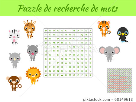 Word search puzzle. Clip cards - Stock Illustration [68149618] - PIXTA