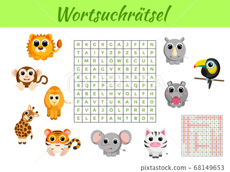 Word search puzzle. Clip cards - Stock Illustration [68149653] - PIXTA