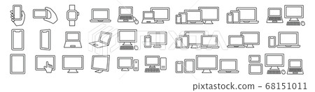Simple computer icon set - Stock Illustration [68151011] - PIXTA