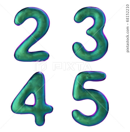 Number set 2, 3, 4, 5 made of realistic 3d... - Stock Illustration ...