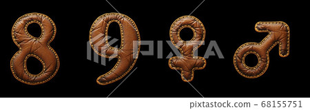 Set of numbers 8, 9 and symbols female, male... - Stock Illustration ...