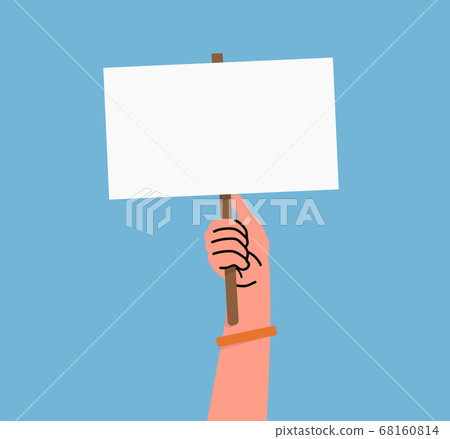 human hand holding sign banner - Stock Illustration [68160814] - PIXTA