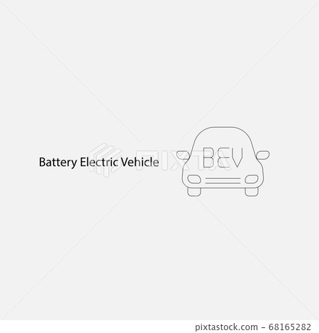 BEV,EV,Battery Electric Vehicle Icon.Electric car - Stock Illustration ...