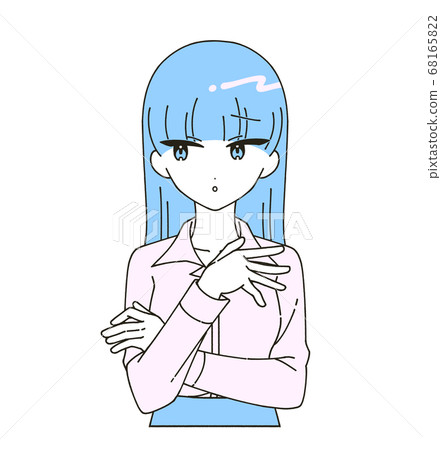 Blue girl sad - Stock Illustration [68165822] - PIXTA