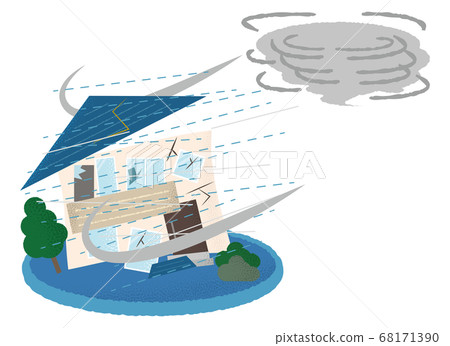 Vector illustration of houses suffering from... - Stock Illustration ...
