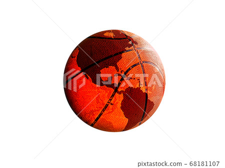 Digital composition of basketball ball and earth - Stock Illustration ...
