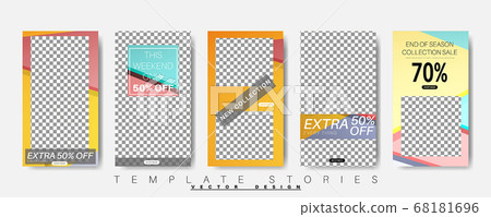 Editable story background template. Vector - Stock Illustration ...
