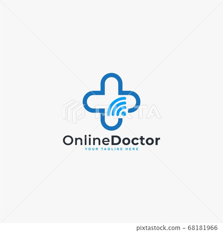 Doctor online virtual services logo design... - Stock Illustration ...