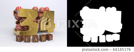 Golden number thirty-four years celebration - Stock Illustration ...