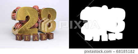 Golden number twenty-eight years celebration - Stock Illustration ...