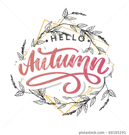 Hello, Autumn. Goodbye, Summer. The trend - Stock Illustration ...