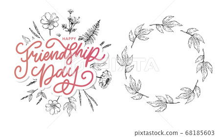 Vector illustration of hand drawn happy friendship - Stock Illustration ...