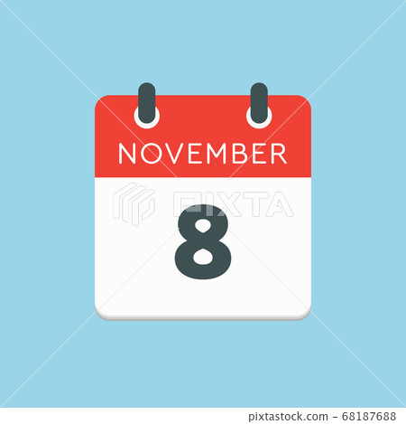 Calendar icon day 8 November, template icon day - Stock Illustration ...