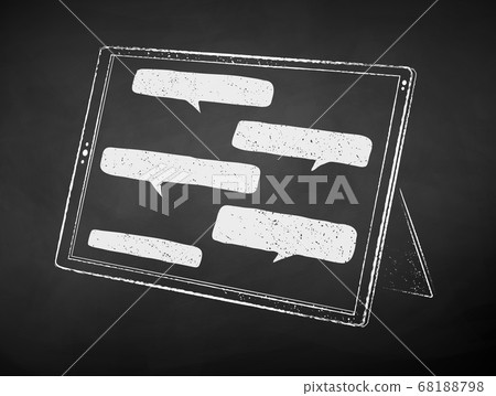 Digital tablet with chat speech bubbles - Stock Illustration [68188798 ...