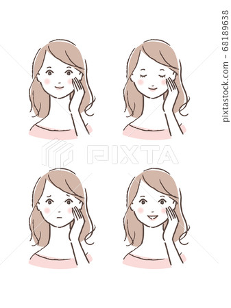 Young woman to check skin - Stock Illustration [68189638] - PIXTA