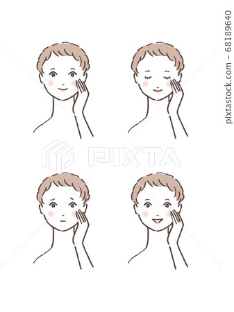 Women who check the skin - Stock Illustration [68189640] - PIXTA