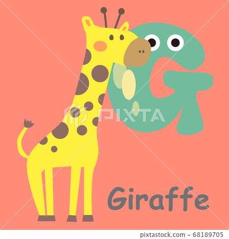 Alphabet card Giraffe - Stock Illustration [68189705] - PIXTA