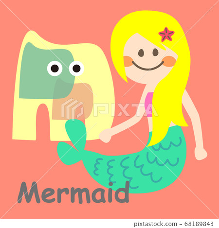 Alphabet card Mermaid - Stock Illustration [68189843] - PIXTA