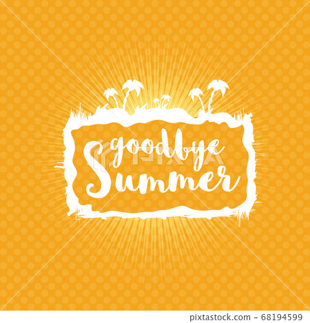 White goodbye summer vector concept text label...-插圖素材 [68194599] - PIXTA圖庫