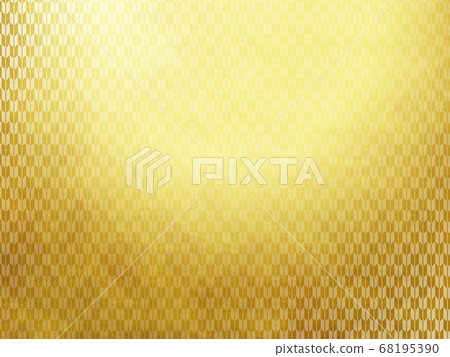 Golden background Japanese pattern texture-Ya... - Stock Illustration ...