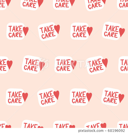 Take care seamless vector background. Unique... - Stock Illustration ...