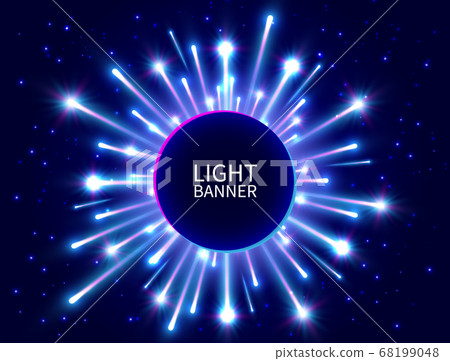 Colorful light banner with glowing rays.... - Stock Illustration ...