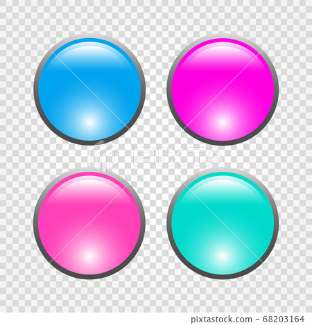 Set of 3d round web buttons. Vector illustration - Stock Illustration ...