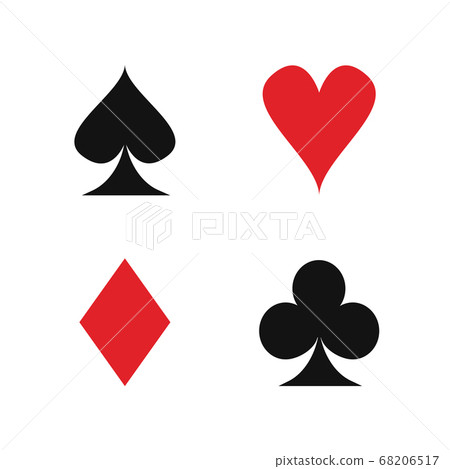 simple card suits on a white isolated background - Stock Illustration ...