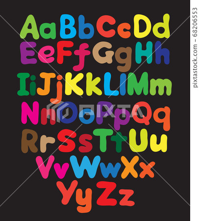 Alphabet bubble colored hand drawing - Stock Illustration [68206553 ...