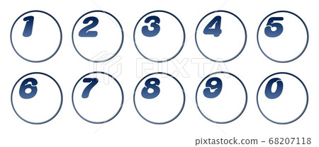 Number illustration 〇 〇 Blue 1-10 - Stock Illustration [68207118] - PIXTA
