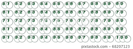 Numerical illustration green 51-100 - Stock Illustration [68207123] - PIXTA