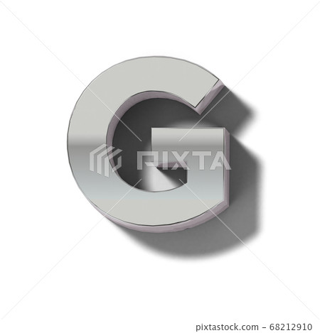 Realistic silver block letters - Stock Illustration [68212910] - PIXTA