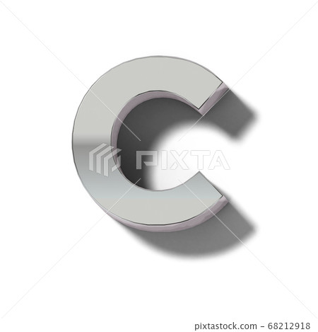 Realistic silver block letters - Stock Illustration [68212918] - PIXTA