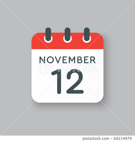 Calendar icon day 12 November, template icon day - Stock Illustration ...