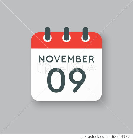 Calendar icon day 9 November, template icon day - Stock Illustration ...