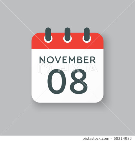 Calendar icon day 8 November, template icon day - Stock Illustration ...