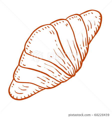 Croissant line drawing - Stock Illustration [68228439] - PIXTA