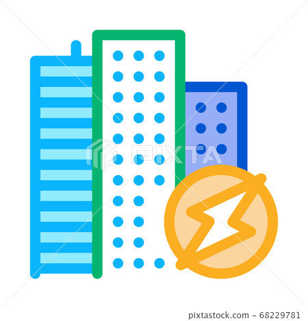 city energy icon vector outline illustration - Stock Illustration ...