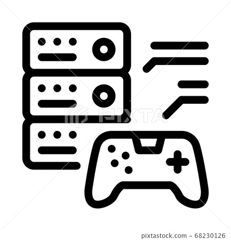 game main menu icon vector outline illustration - Stock Illustration ...