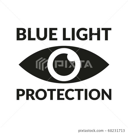 Blue light protection eye icon vector symbol - Stock Illustration ...