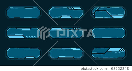 Blue octagon frame set technology future... - Stock Illustration ...