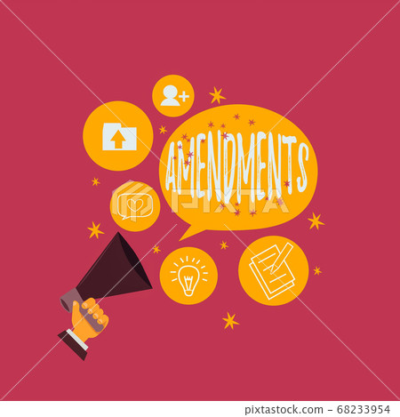Text sign showing Amendments. Conceptual photo - Stock Illustration ...