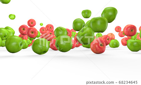 Fruit mix, animated fruit movement, 3D rendering - Stock Illustration ...