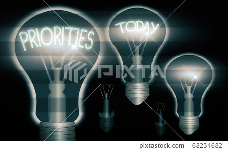 Text sign showing Priorities. Conceptual photo - Stock Illustration ...