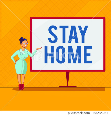 Handwriting text Stay Home. Concept meaning not go - Stock Illustration ...