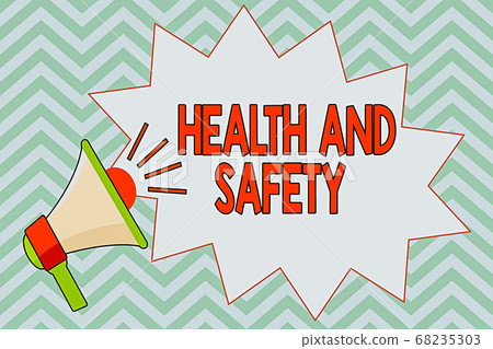 Writing note showing Health And Safety. Business - Stock Illustration ...